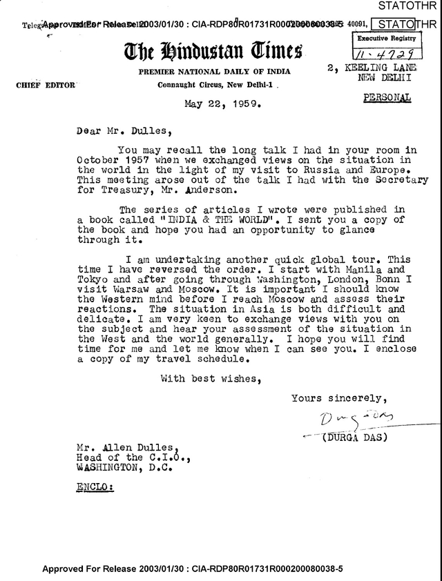 Was HT Editor Of 1950-60s A CIA Spy?