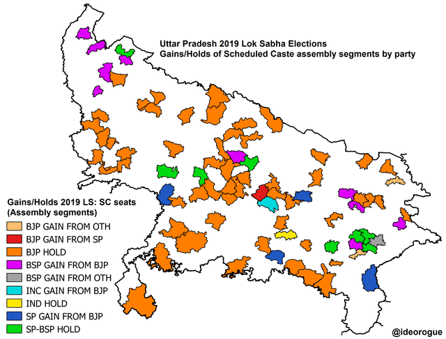 In Maps: How The Reserved Seats In UP Voted In 2017 And '19, And What ...
