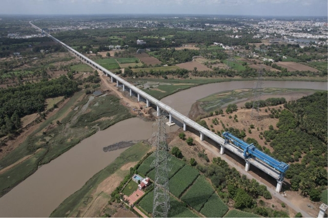 Work On 360 Metre Long Second River Bridge In Bullet Train Project Completed