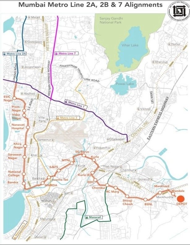 Mumbai: Largest Metro Depot Coming Up At Mandale, To Serve Metro Line-2B