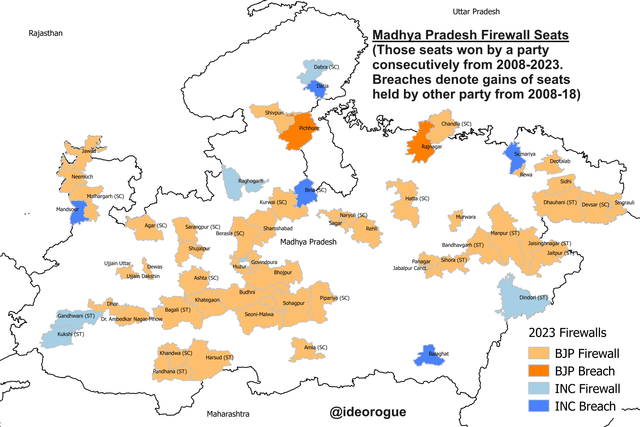 Madhya Pradesh 2023 In Maps: Congress Support Remains Largely Intact ...