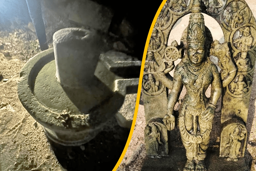 Centuries-Old Lord Vishnu Murti, Shivling Found From Krishna Riverbed ...