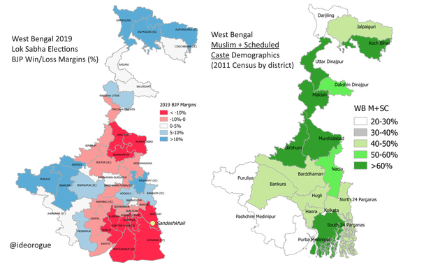 In Maps: BJP Looks Set To Become Largest Party In Bengal