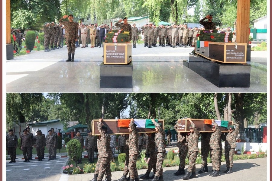 Indian Army Pays Homage To Two Soldiers Killed In Kulgam Encounter, Four Terrorists Neutralised ...