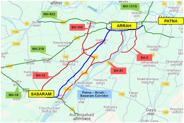 Rs 3,712 Crore Four-Lane Access Controlled Patna-Arrah-Sasaram Corridor ...