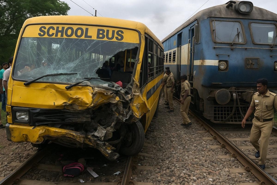 Tamil Nadu: Van Collides With Train In Cuddalore Killing Two School ...